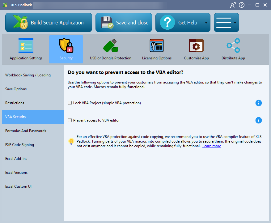 Prevent End-User Access to the VBA Editor - XLS Padlock